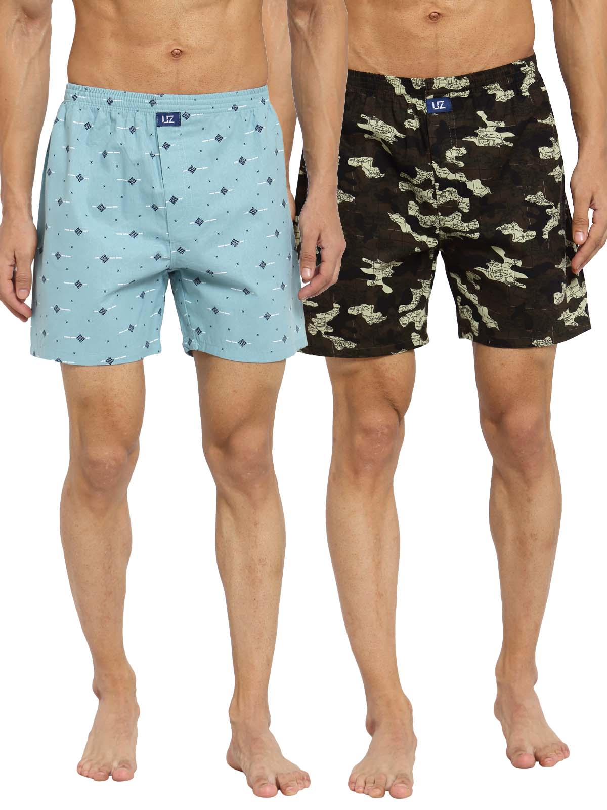 Men's Assorted Printed Boxer Shorts (Pack Of 2) 100% Cotton